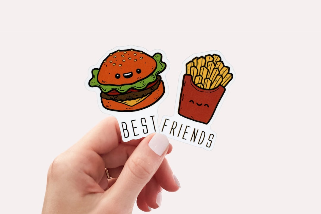 Burger and Fries Best Friends Sticker Set, BFF Stickers, Best Friend ...