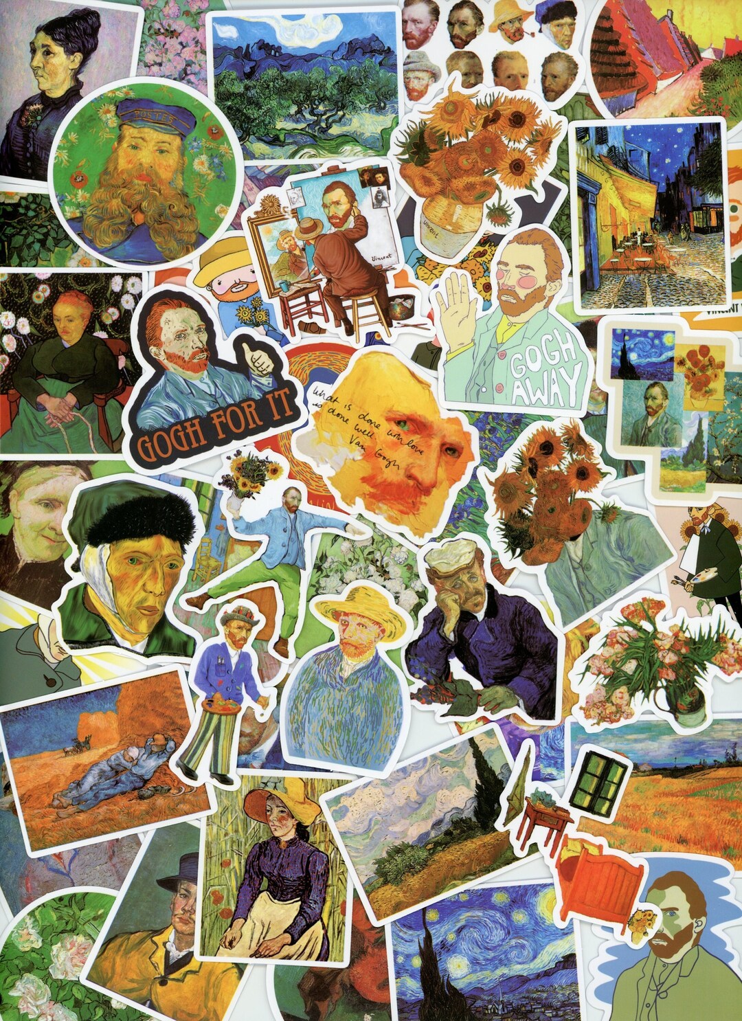 Vincent Van Gogh Sticker Pack, Teen Laptop Art Stickers, Funny Artist ...