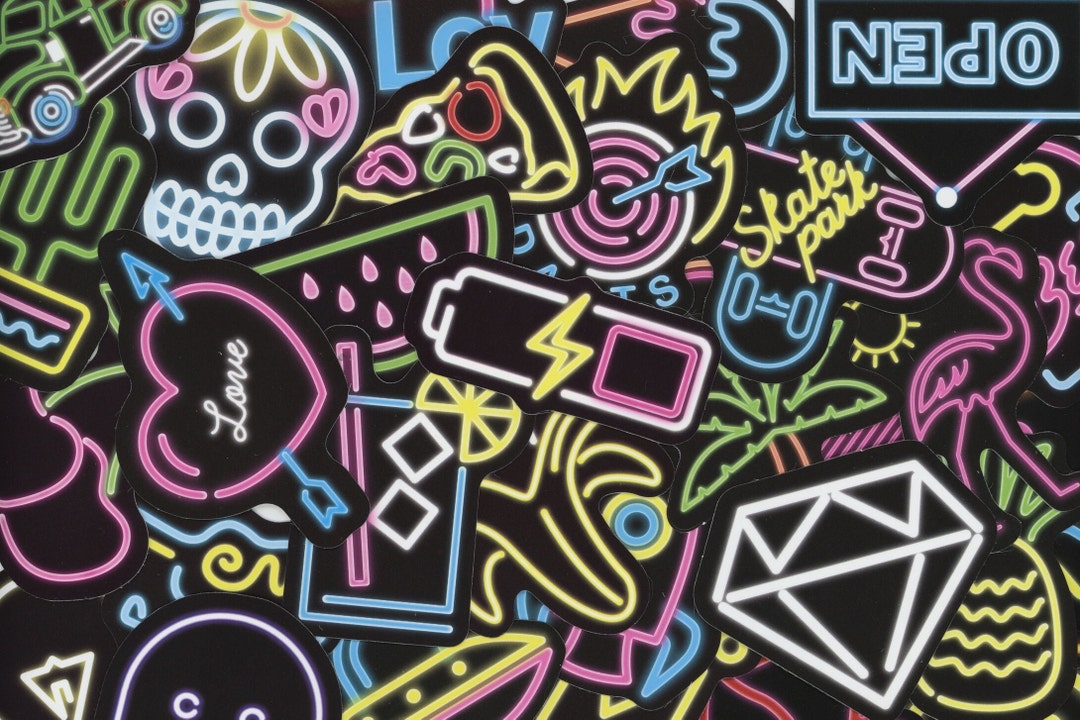 Neon Variety Sticker Pack, Cool Teen Stickers, Gift for Tween Boy Girl ...