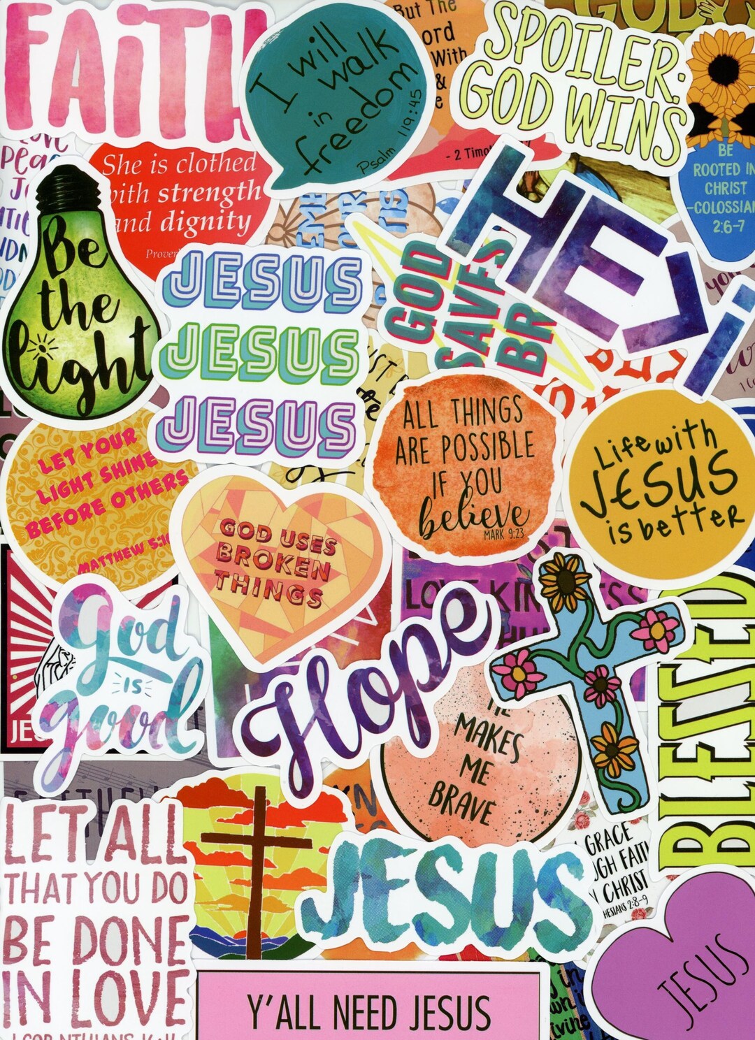 Jesus Sticker Pack, Faith Decals, Jesus Loves You Sticker, Christian ...
