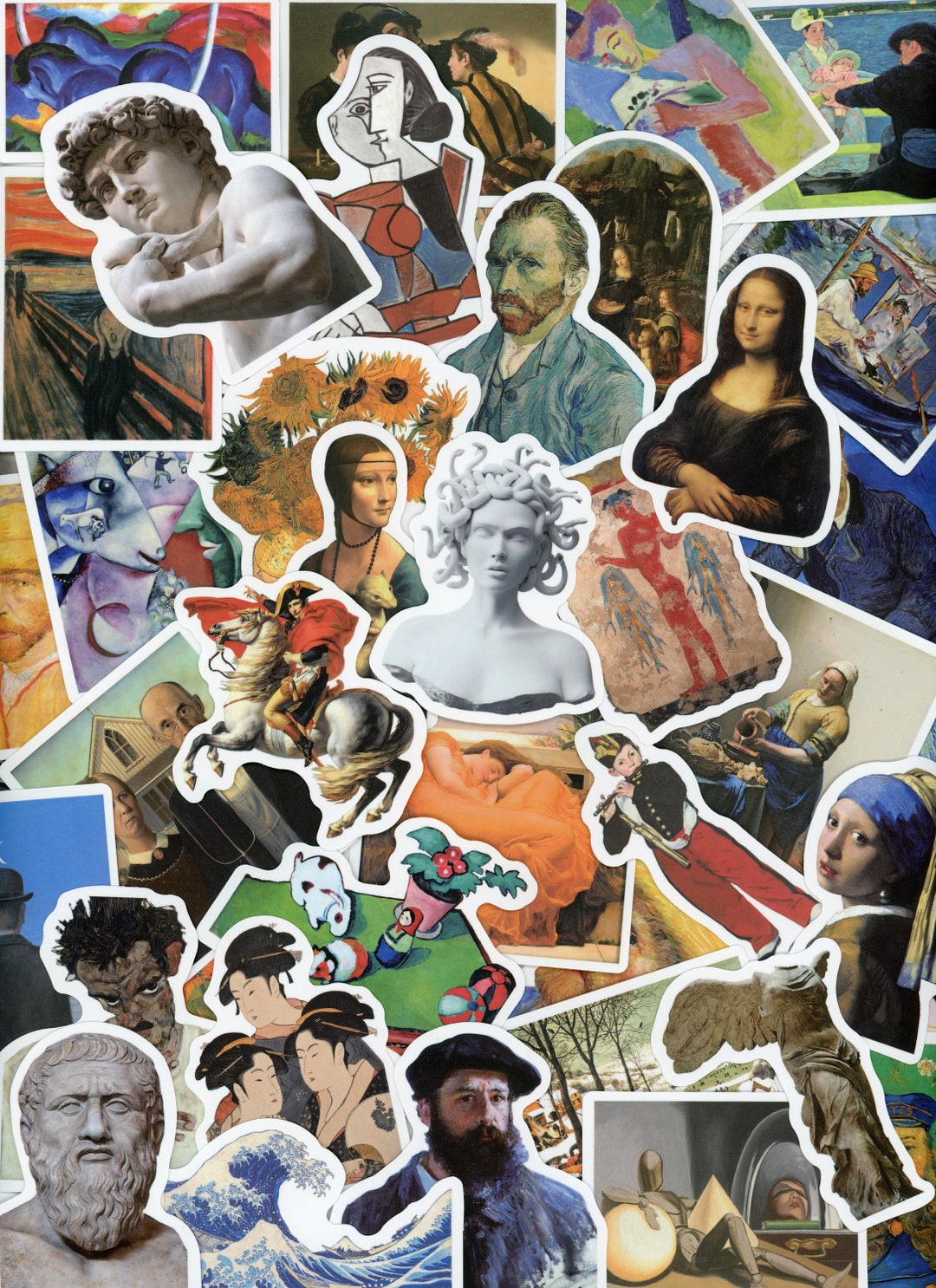 Famous Artwork Sculpture Sticker Pack, Abstract Art Stickers, Sticker ...