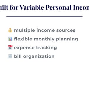 Variable Income Budget Spreadsheet, Freelancer Tracker, Irregular ...