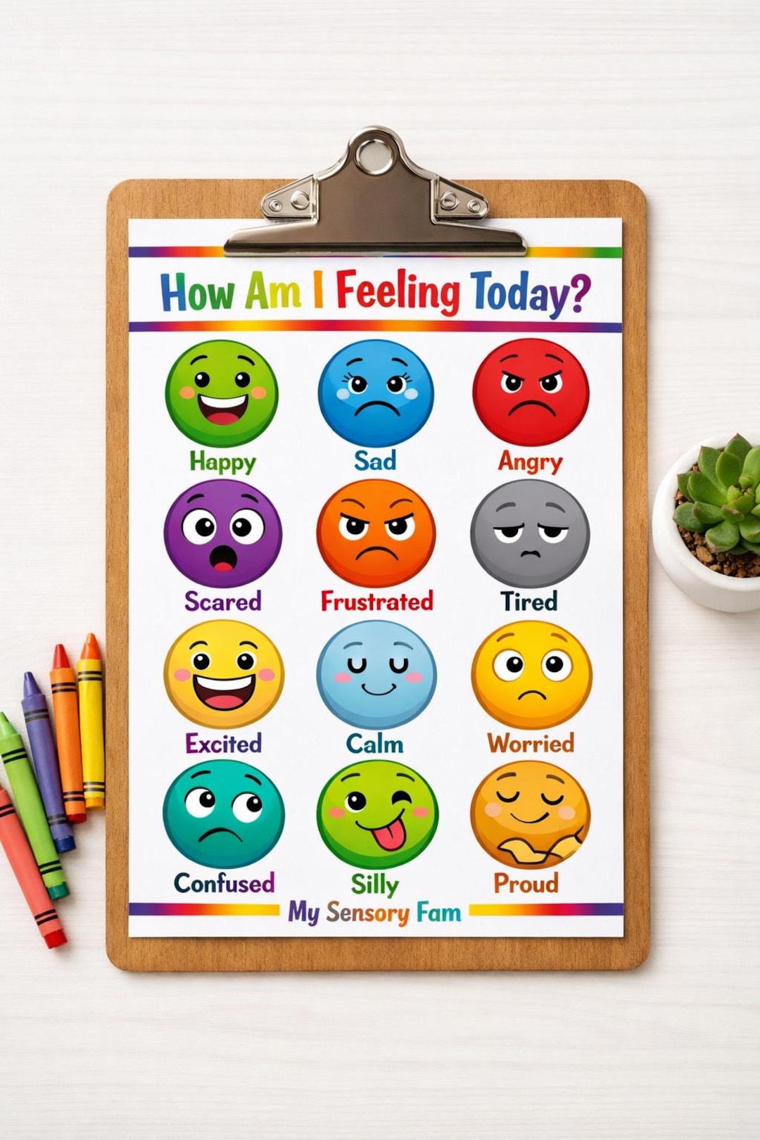 Feelings Chart for Kids With Autism | Emotions Visual Support | ADHD ...