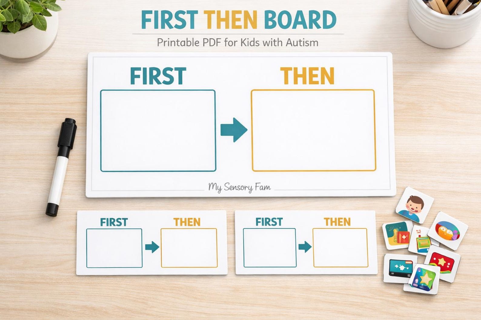 First Then Board Printable | Visual Support for Autism | ABA Therapy ...