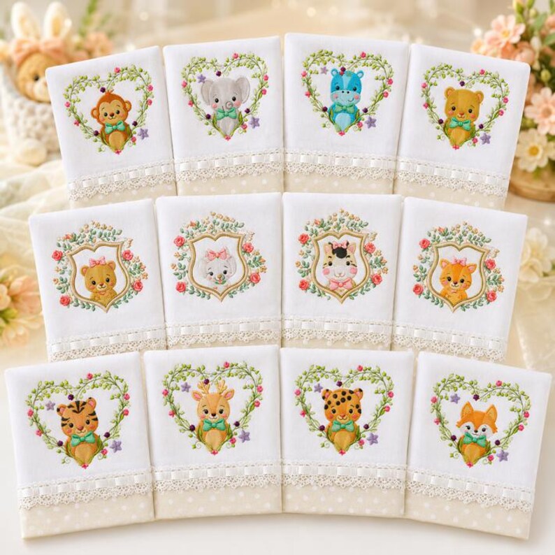 Safari Animal Embroidery Designs Bundle, Baby Jungle Nursery Collection ...