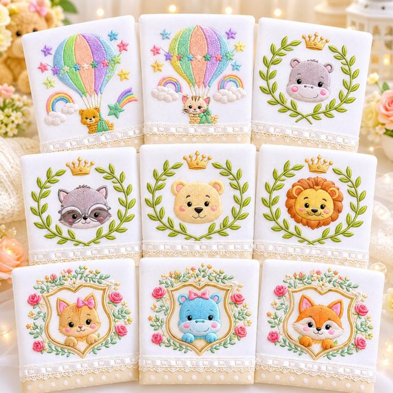 Safari Animal Embroidery Designs Bundle, Baby Jungle Nursery Collection ...