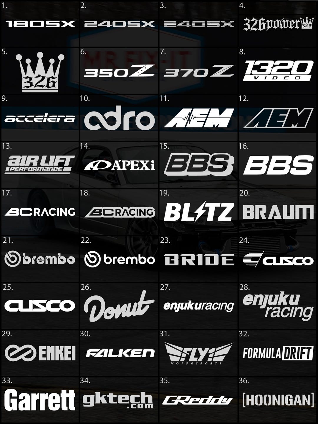 Custom Race Car Sponsor Decals (100+ Brands) | Drift & JDM Windshield ...