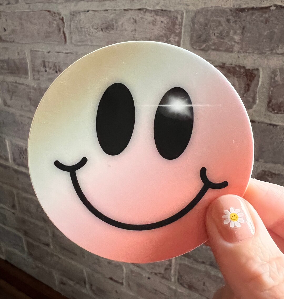Happy Face Sticker - Etsy