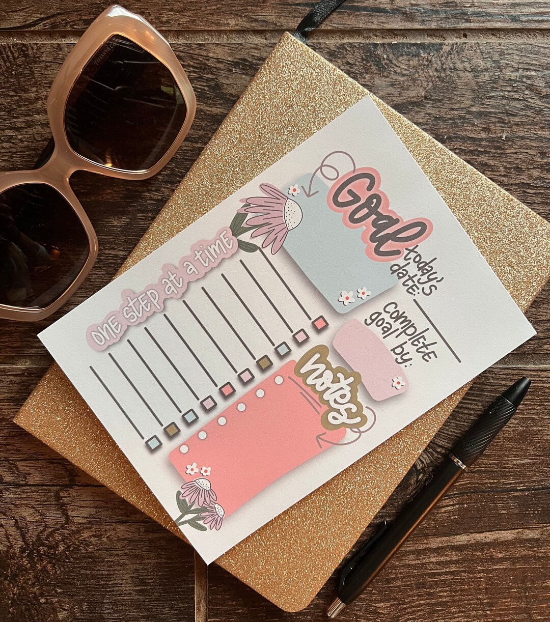 Notepad for Goals/ Goal Setting/ Goal Planning/ Step by Step Planning ...
