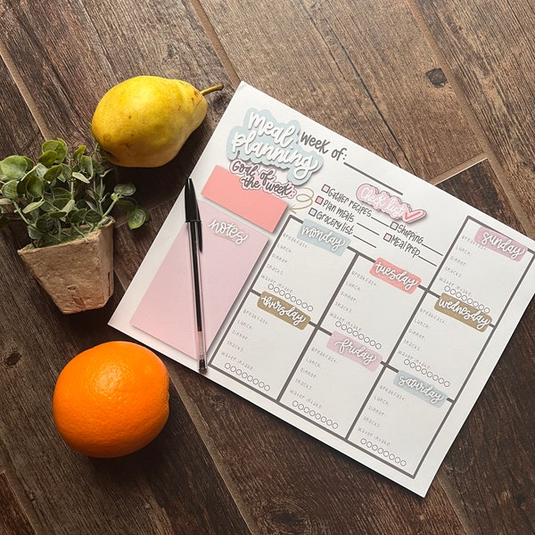 Meal Plan Notepad - Etsy