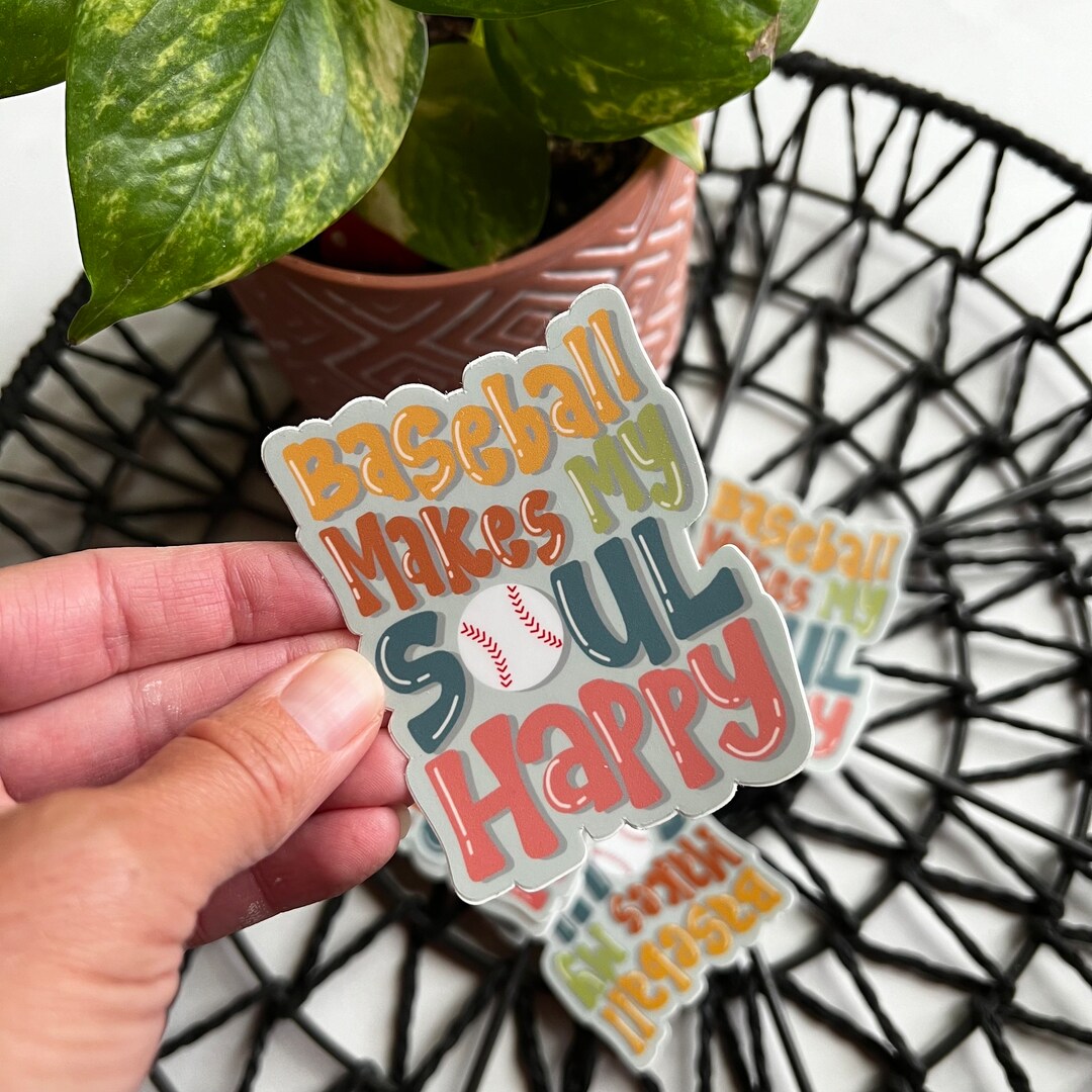 Baseball Sticker/decal/ Hippie/retro - Etsy