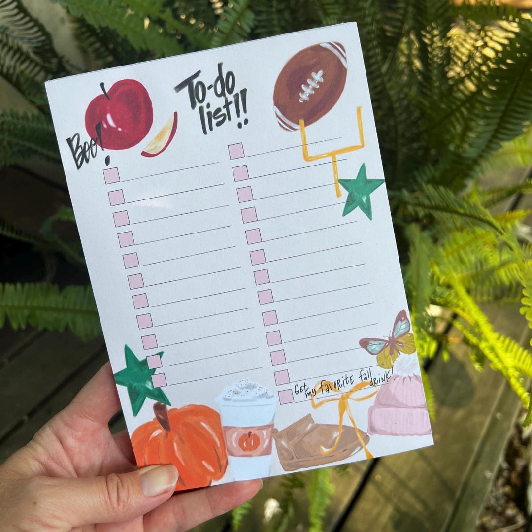 Fall-ish To-do List, Notepad, Check List - Etsy