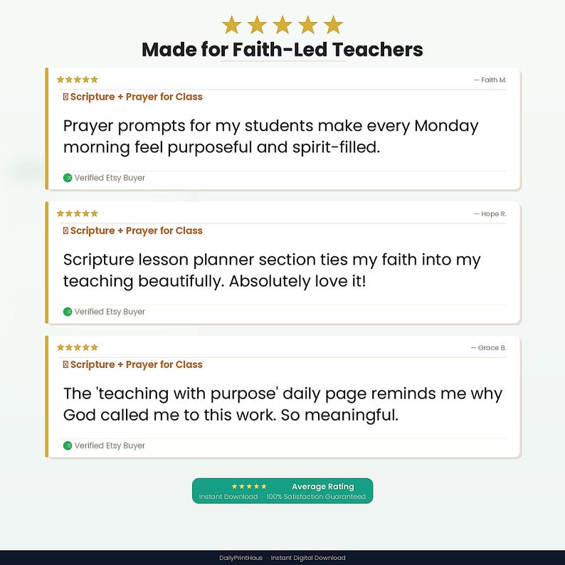 Christian Teacher Planner Printable for Faith-based Teachers Who Teach ...