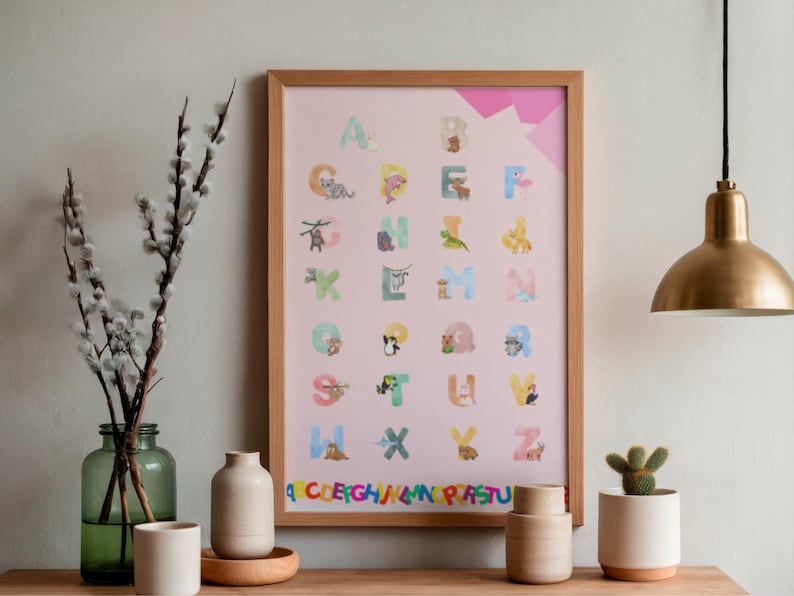 Jungle Alphabet,english Letters,montessori Nature,educative Poster ...