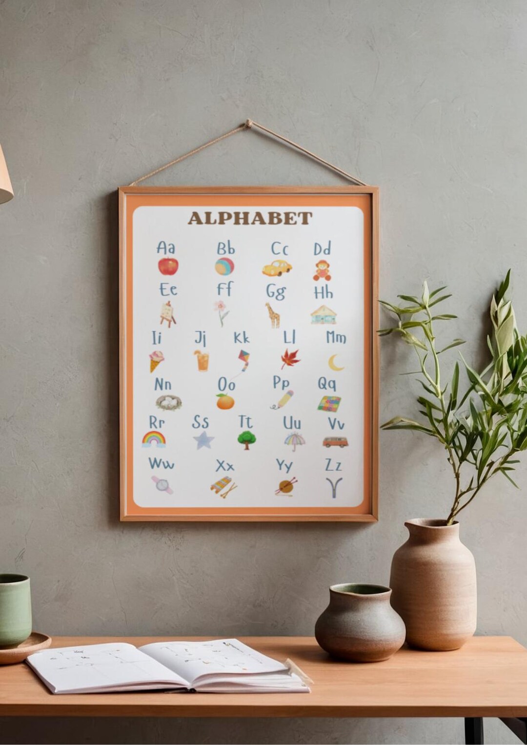 Watercolor Alphabet Poster, ABC Classroom Decor, Toddler Letters Chart ...