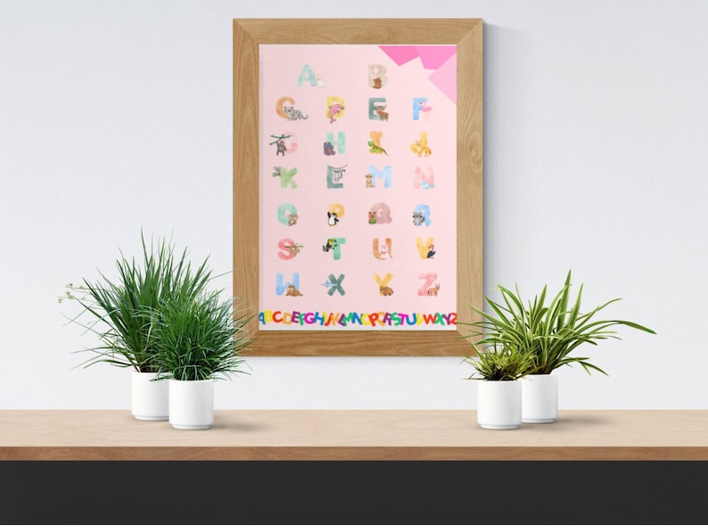 Jungle Alphabet,english Letters,montessori Nature,educative Poster ...