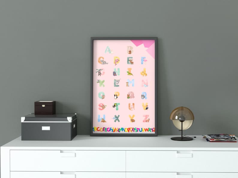 Jungle Alphabet,english Letters,montessori Nature,educative Poster ...