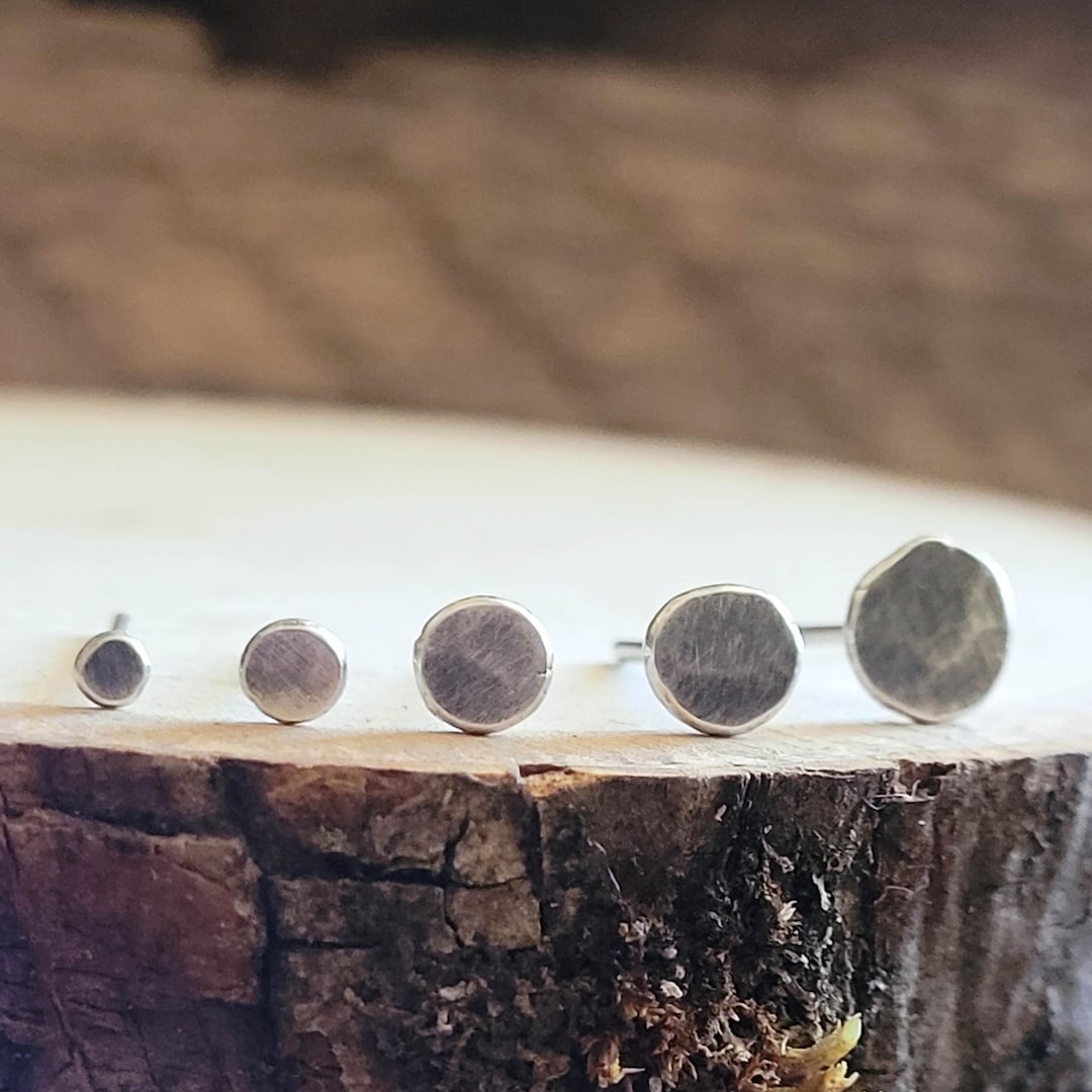 Recycled Silver Studs, Small Silver Studs, Small Pebble Studs Silver ...
