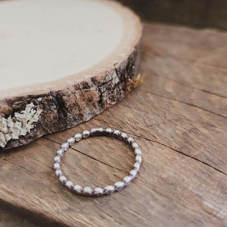 Sterling Silver Dotted Ring, Hammered Dot Ring, Silver Dot Stacking ...