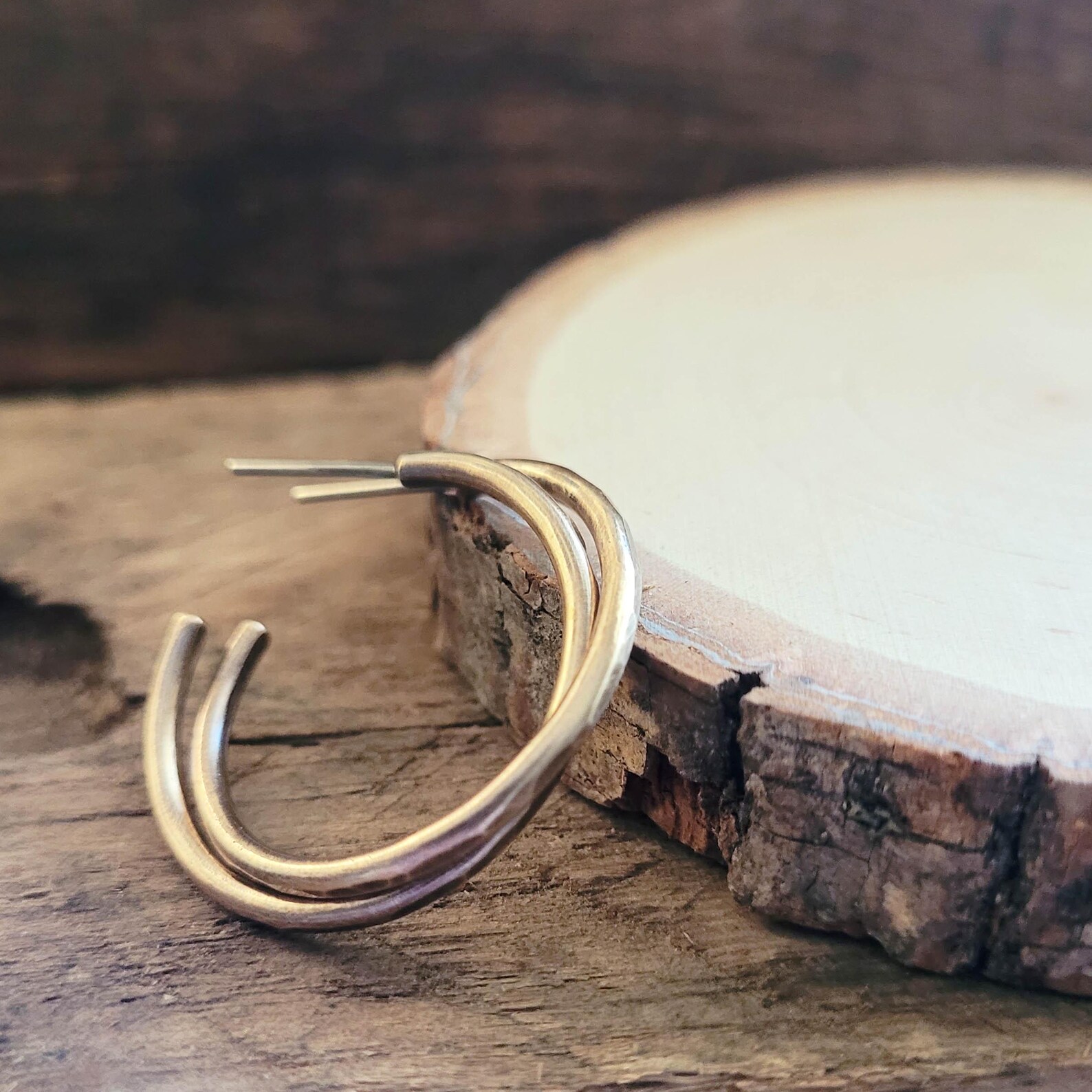 Brass Hoops, Rustic Brass Hoops, Hoop Earrings Brass, Metalwork ...