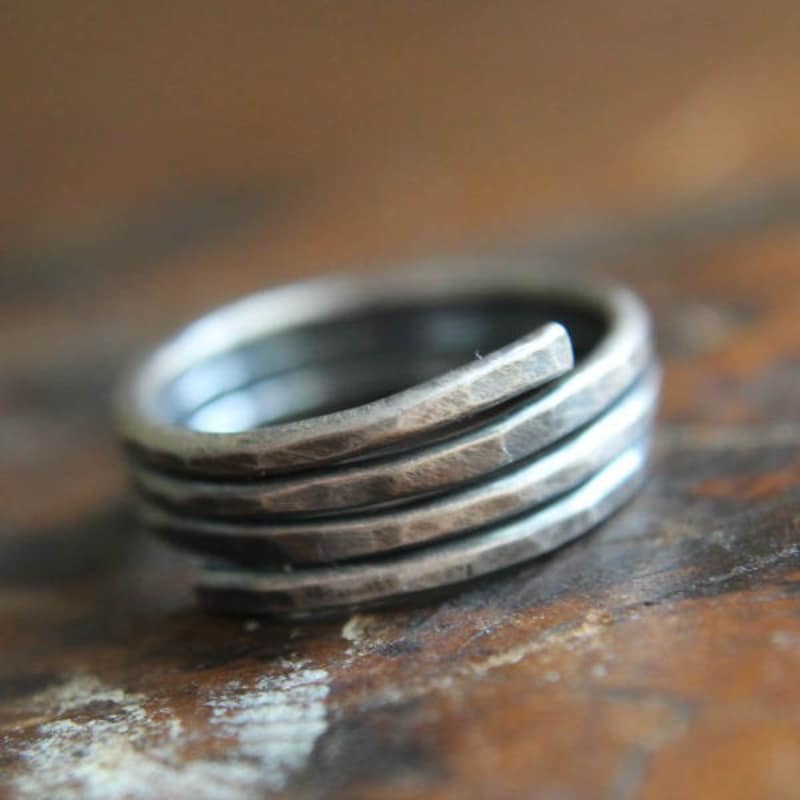 Rustic Silver Ring - Etsy