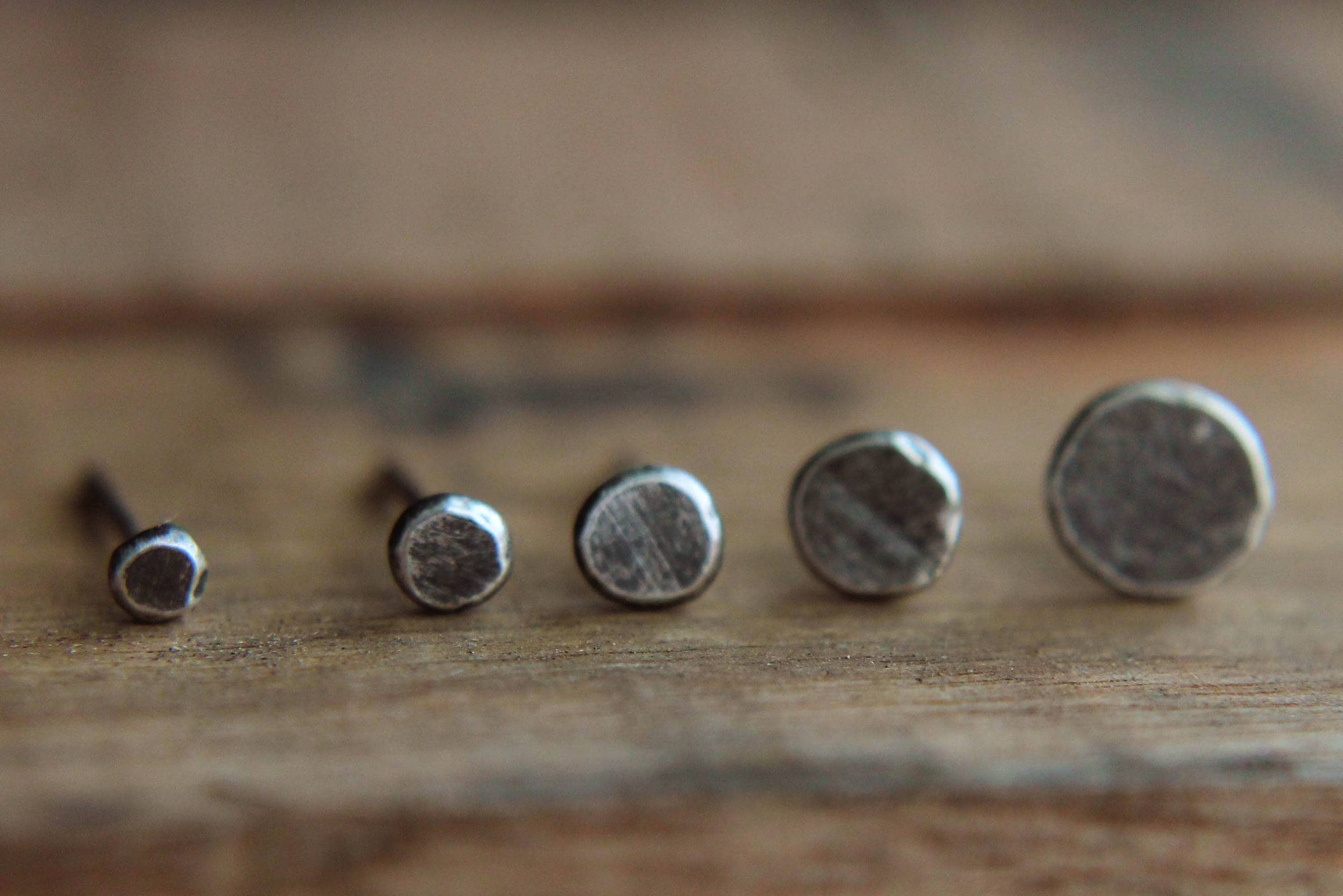Recycled Silver Studs Small Silver Studs Small Pebble Studs | Etsy