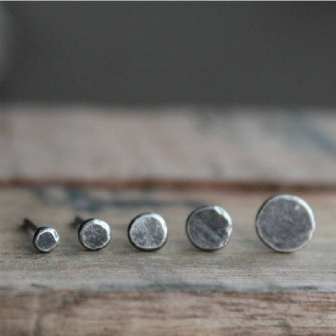 Recycled Silver Studs Small Silver Studs Small Pebble Studs | Etsy