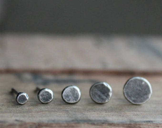 Recycled Silver Studs Small Silver Studs Small Pebble Studs | Etsy