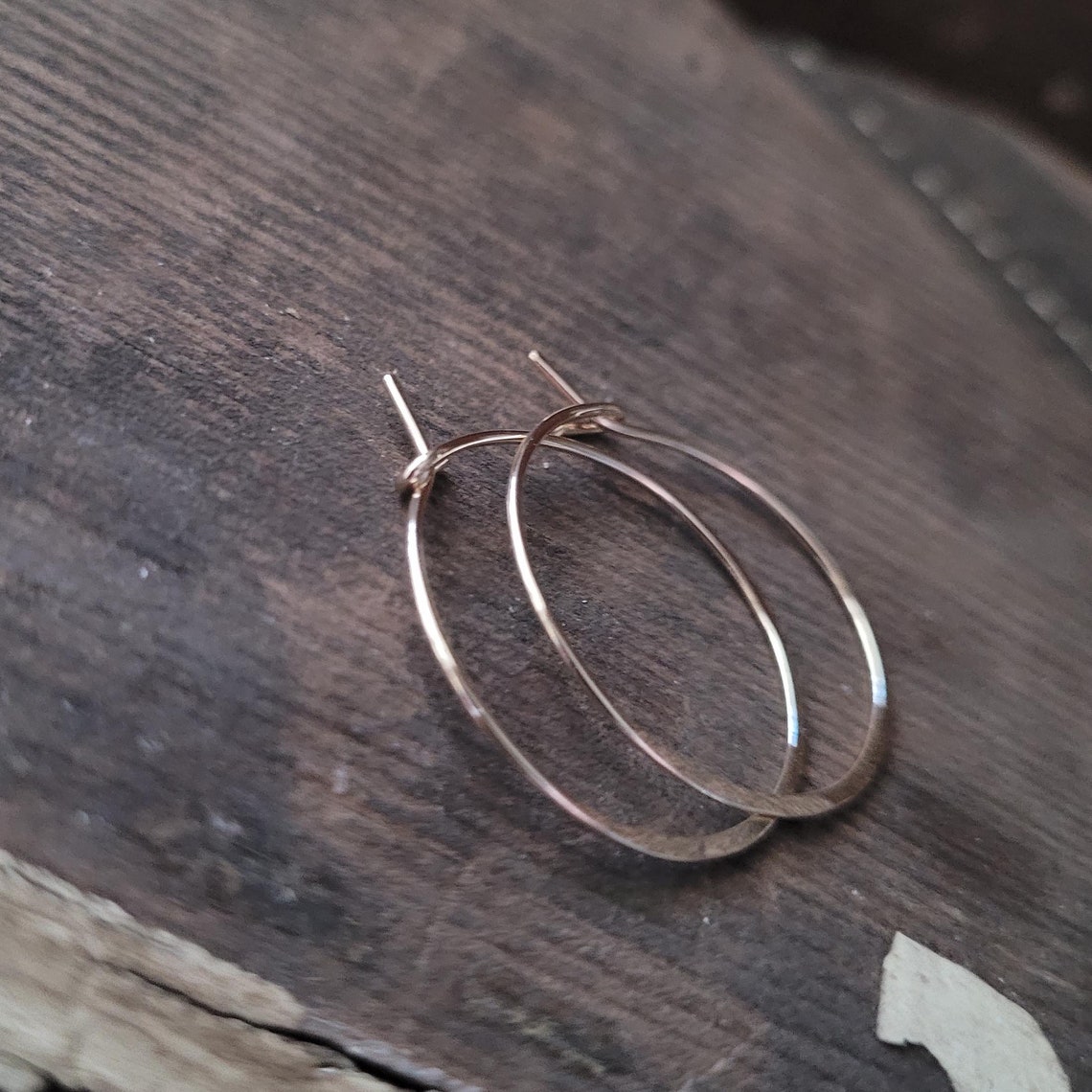 Golden Hoops, Thin Wire Hoop Earrings, Gold Filled Hoops, Lightweight ...