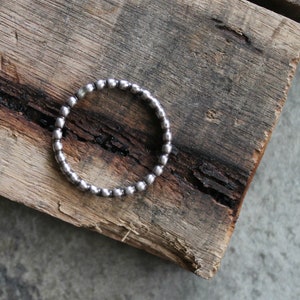 Sterling Silver Dotted Ring, Hammered Dot Ring, Silver Dot Stacking ...