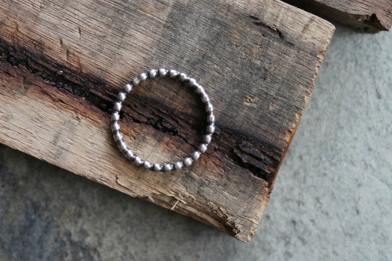 Sterling Silver Dotted Ring, Hammered Dot Ring, Silver Dot Stacking ...