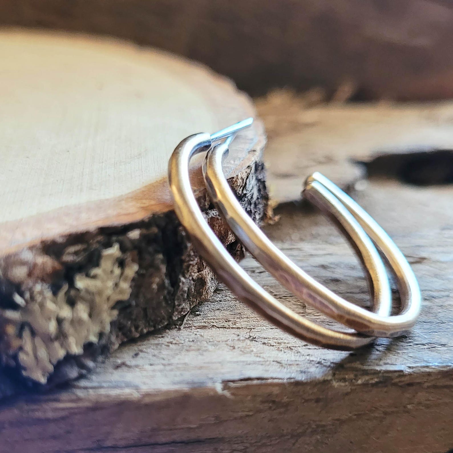 Brass Hoops, Rustic Brass Hoops, Hoop Earrings Brass, Metalwork ...