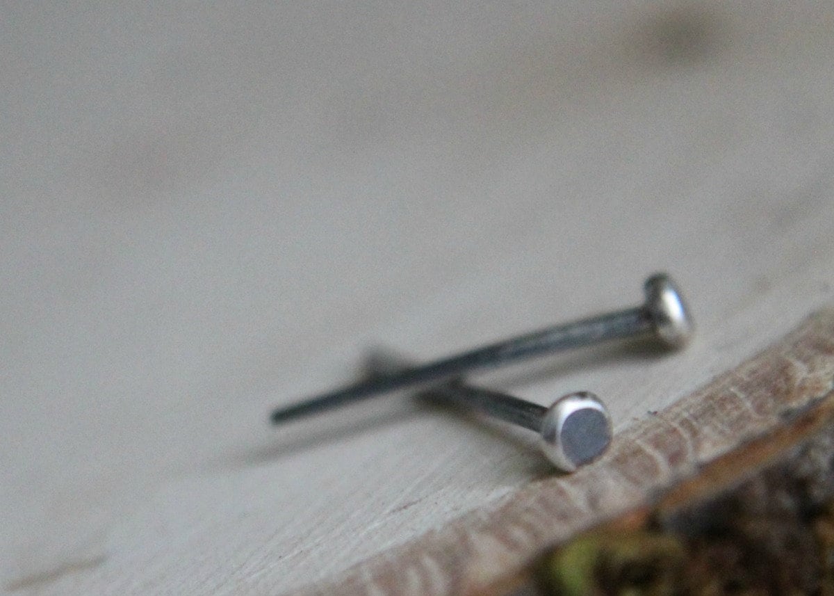 Recycled Silver Studs Small Silver Studs Small Pebble Studs | Etsy