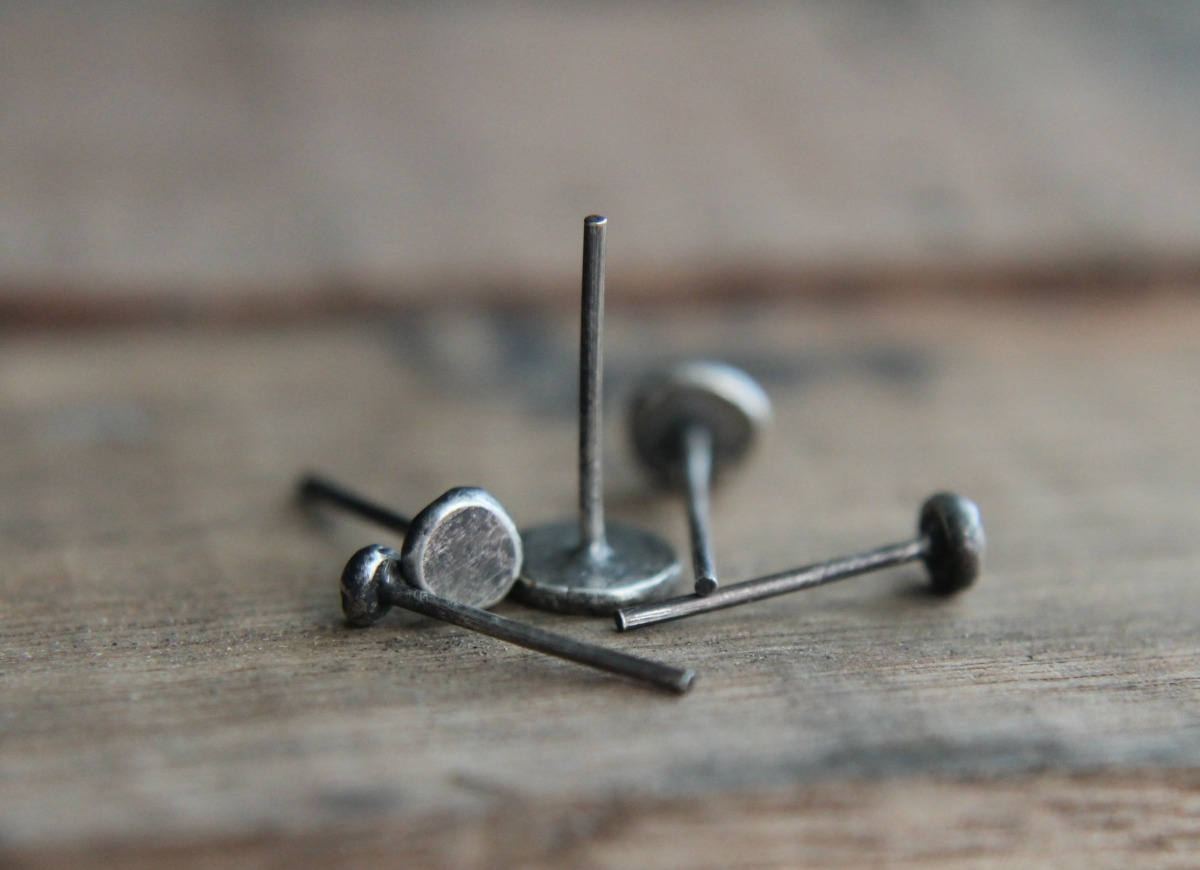 Recycled Silver Studs Small Silver Studs Small Pebble Studs | Etsy
