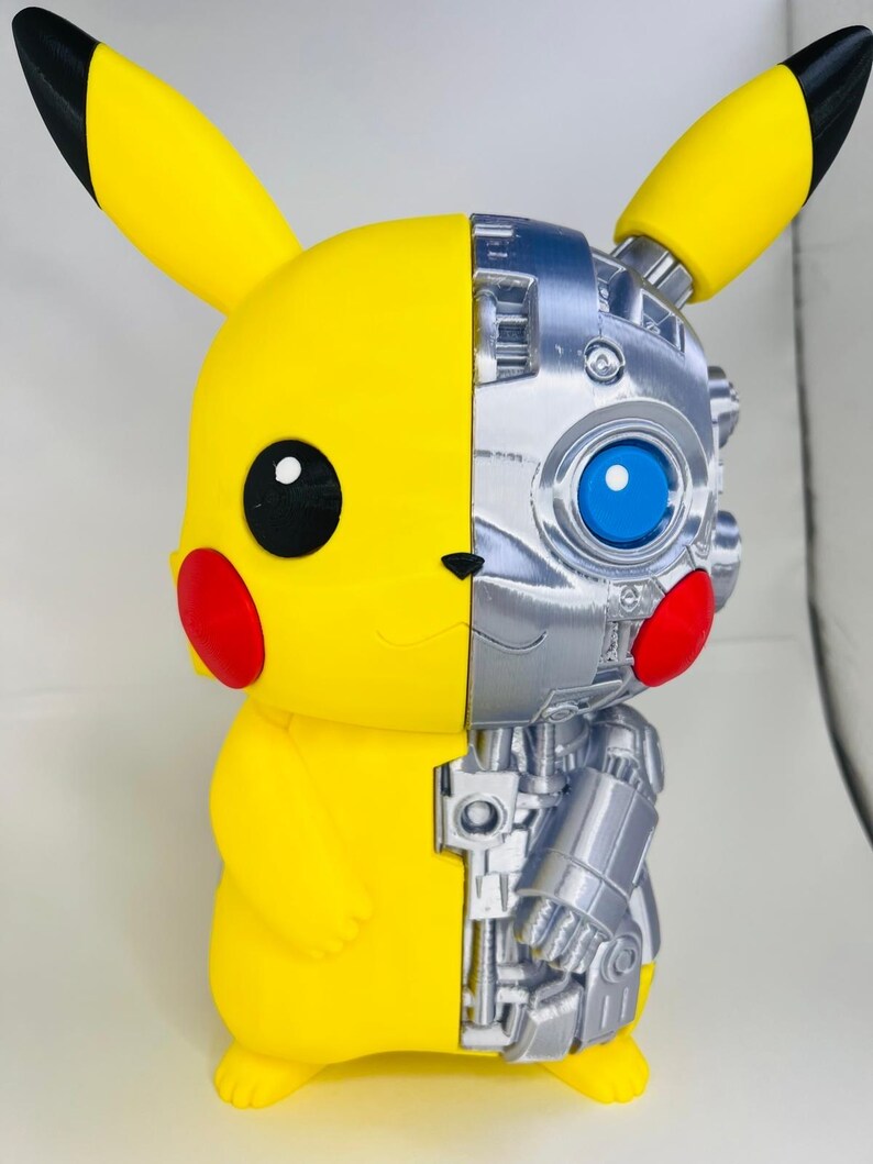 Cyber Pikachu‑inspired 3D Printed Figure | Half Robot Half Creature ...