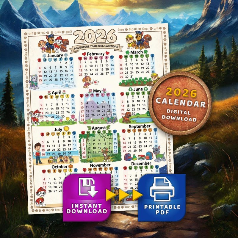 The Paw Print Calendar 2026 - Etsy