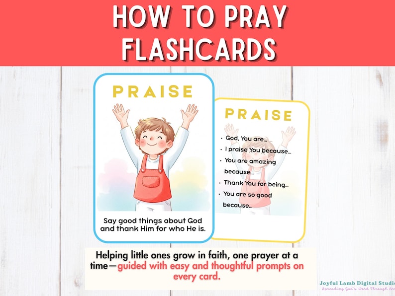 How to Pray Flashcards for Kids Prayer Prompts Printable Devotional ...