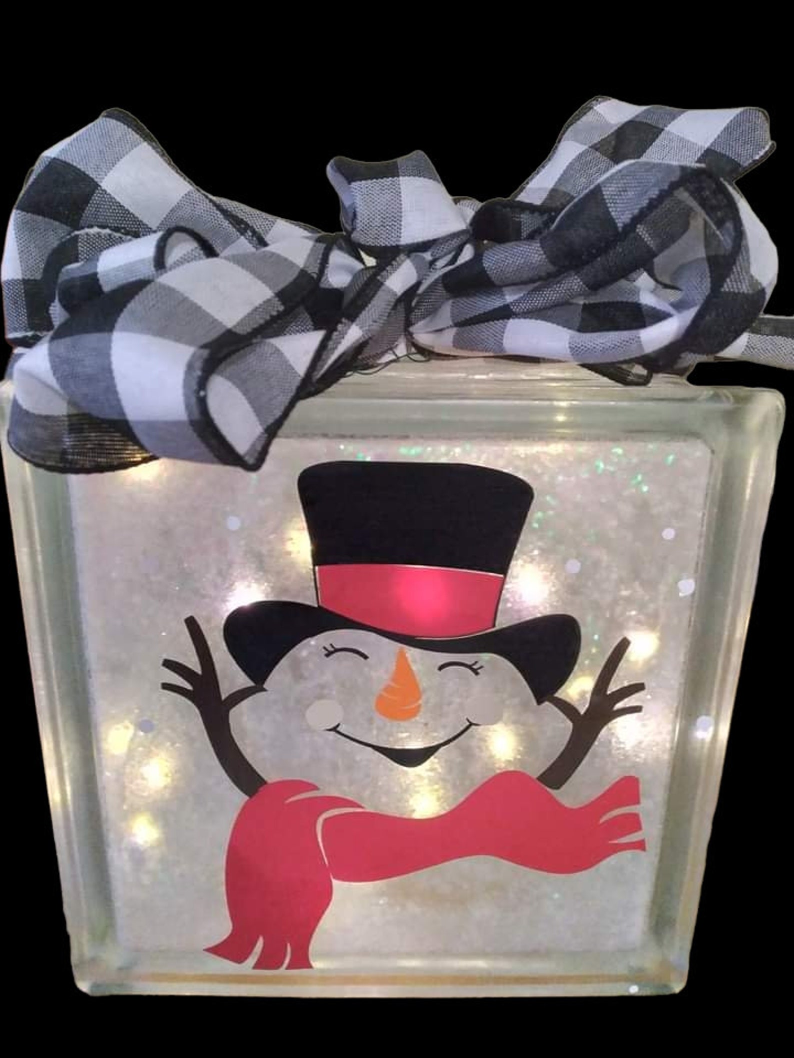 Snowman Light up Block - Etsy