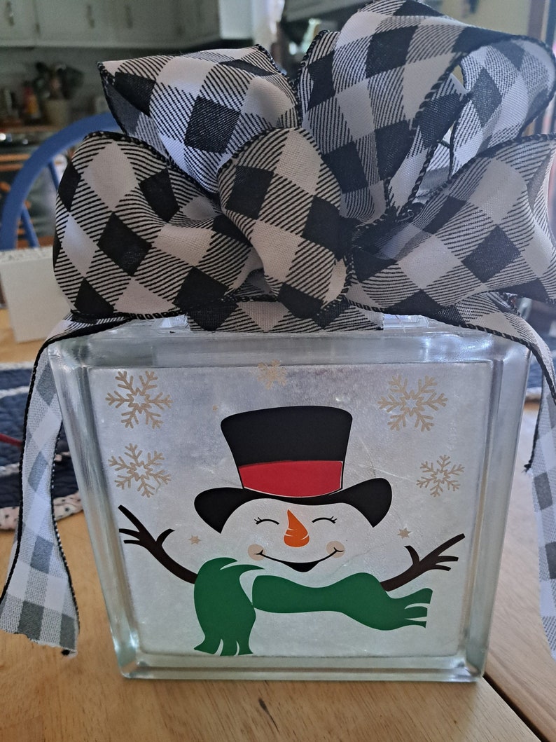 Snowman Light up Block - Etsy