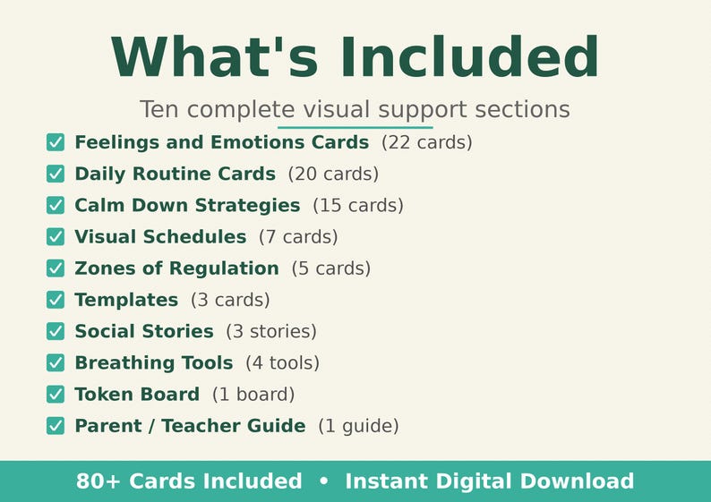 Autism ADHD Visual Support Bundle | Zones of Regulation Printable Cards ...