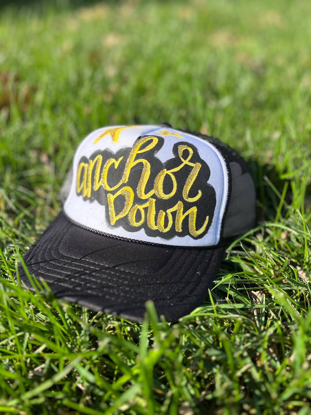Hand-painted Vanderbilt anchor Down Trucker Hat - Etsy