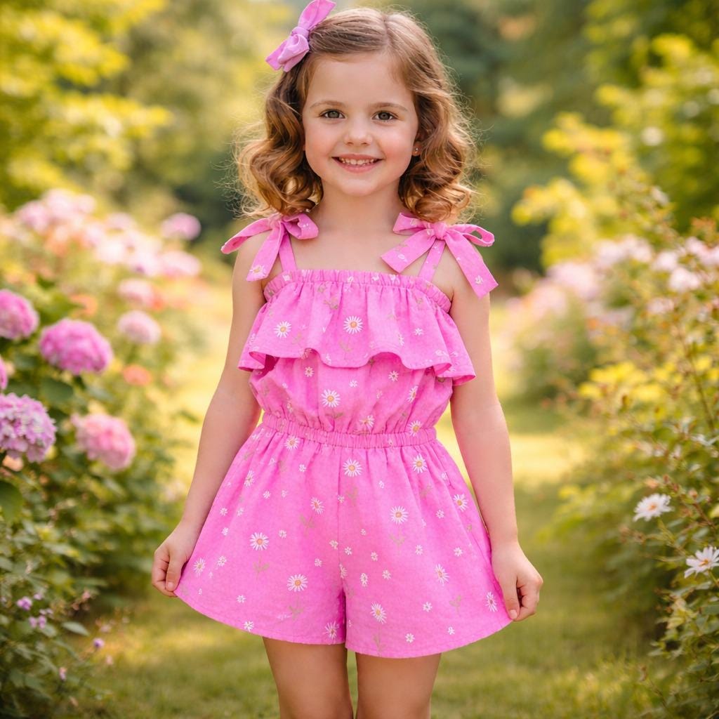 Girls Romper Sewing Pattern PDF | Ruffle Dress Playsuit Pattern | Kids ...