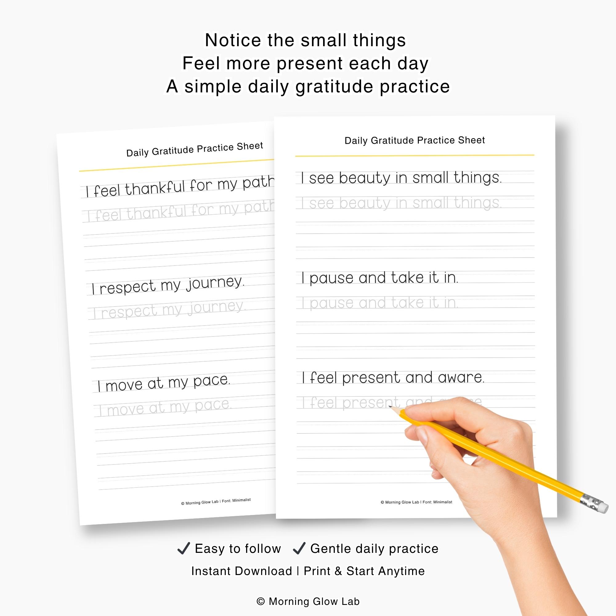 Handwriting Practice Worksheets | Gratitude Writing Workbook Printable ...