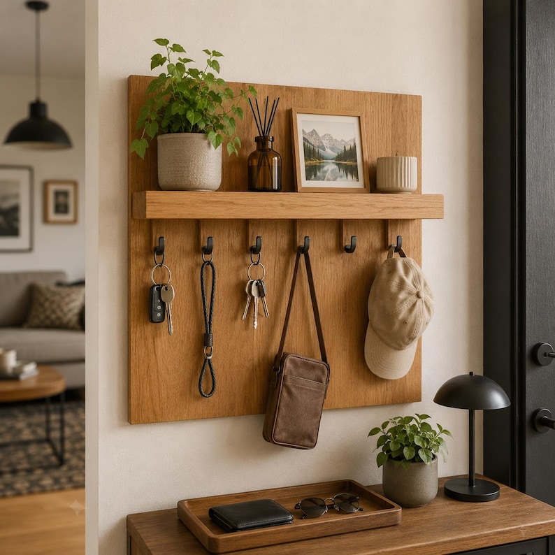 DIY Wall-mounted Kitchen Rack Plan | Pegboard Shelf Utensil Holder ...