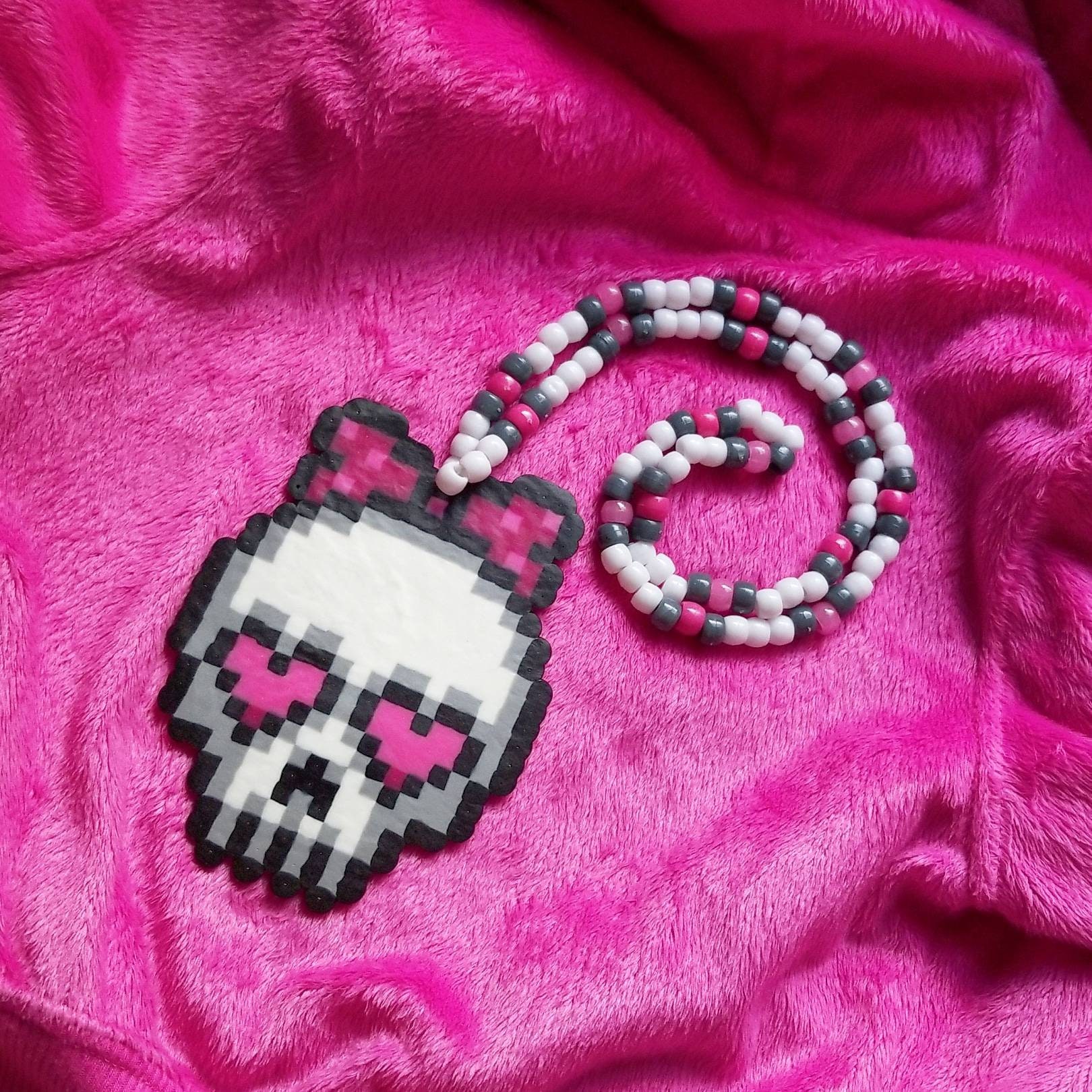 Heart Eyes Skull Kandi Necklace - Etsy