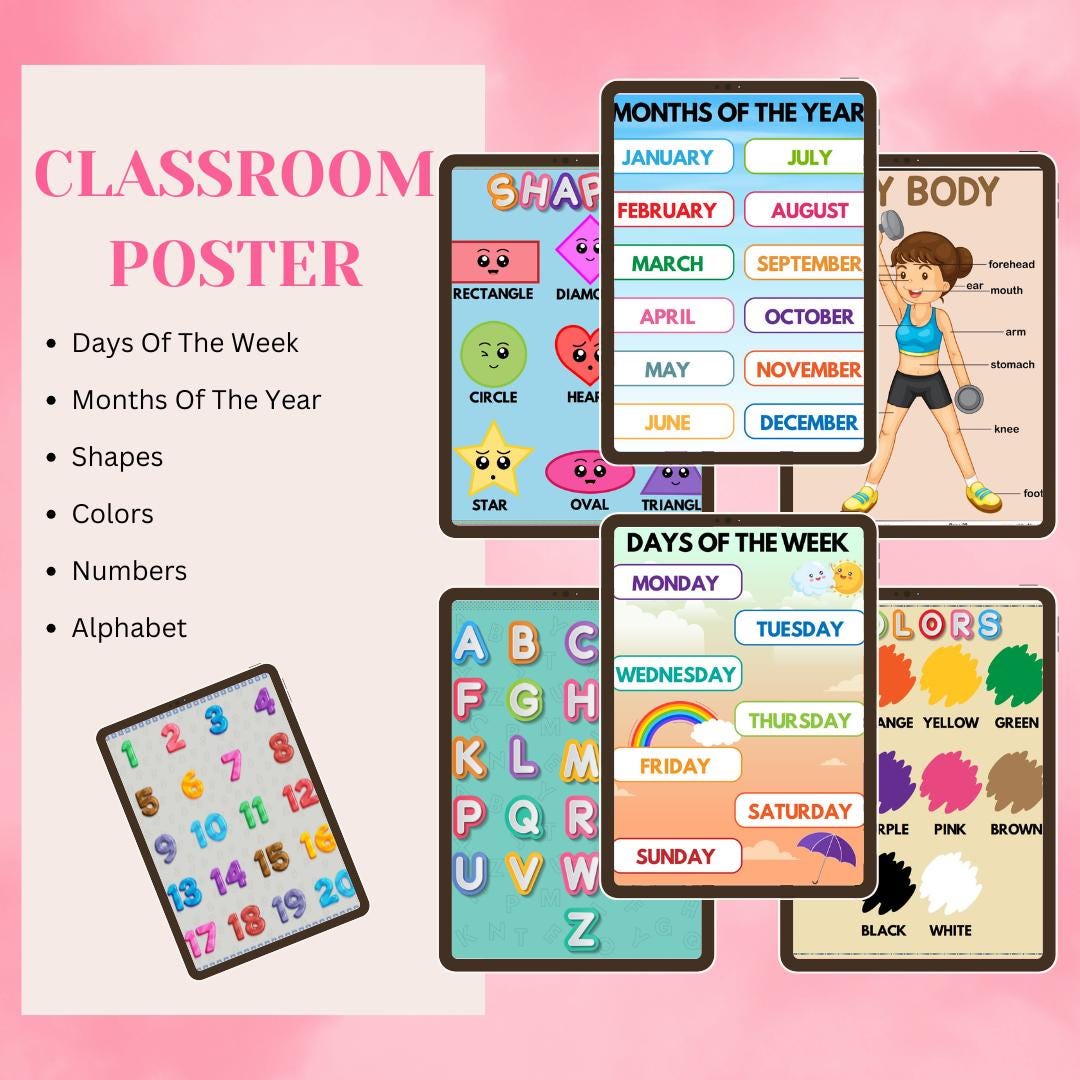 Classroom Learning Poster for Kids | Children's Books - Etsy