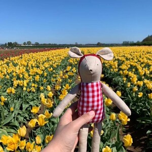 Mouse Doll, Mouse Rag Doll, Cloth Doll, Custom Mouse Doll Wearing Red ...