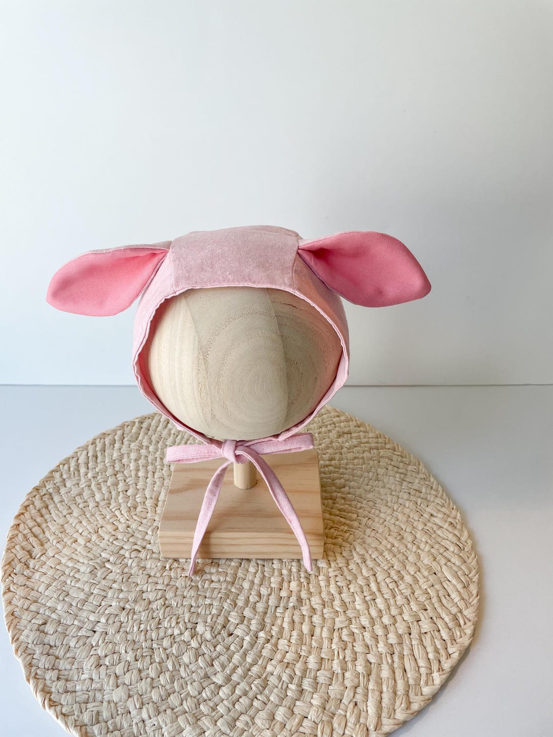 Pig Bonnet, Pink Pig Bonnet, Pink Pig Hat, Easter Bonnet, Winter Bonnet ...