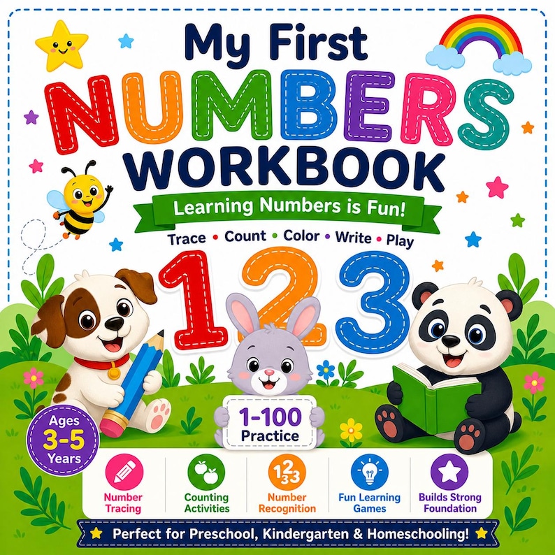Preschool Learning Bundle: ABC, Numbers, Shapes, Coloring Worksheets ...