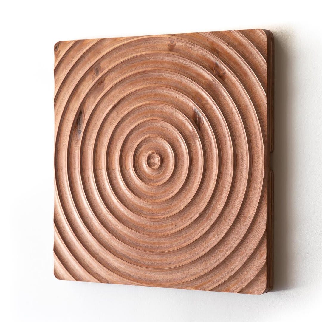 Wood Carved Ripple Wall Panel: 3D Wooden Home Decor - Made in USA - Etsy
